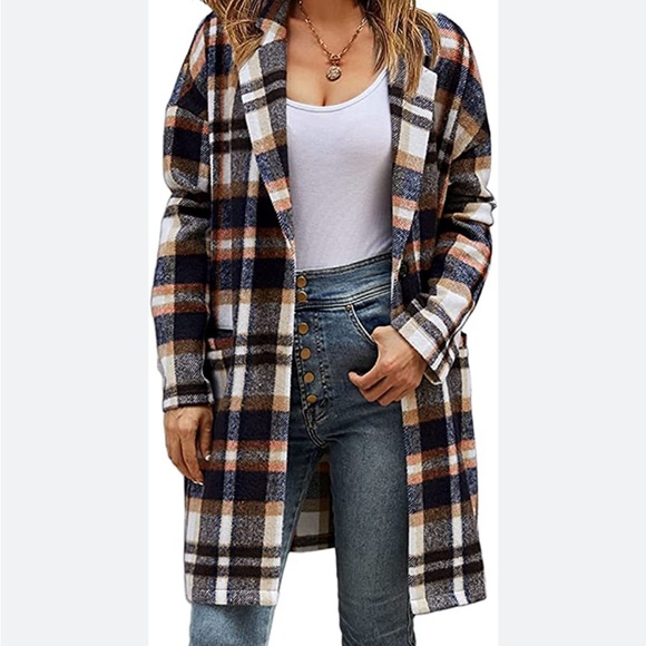 SHEIN | Jackets & Coats | Shien Curve Plaid Shacket | Poshmark